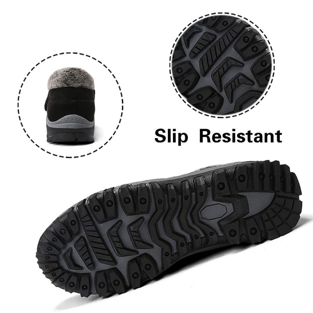 Man's winter thermal velvet suede slip resistant comfortable velcro sl ...